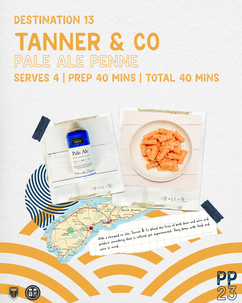 PINTS & PLATES: Tanner & Co Pale Ale Penne – The Seasoned Plate